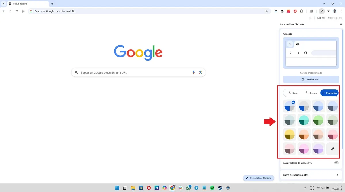 How to change the appearance of Google Chrome on the computer